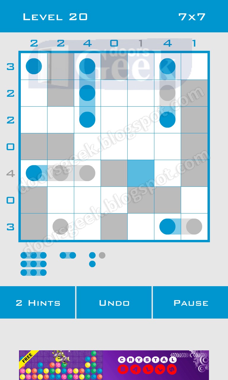 Logic Dots [7x7] Level 20 Solution ~ Doors Geek
